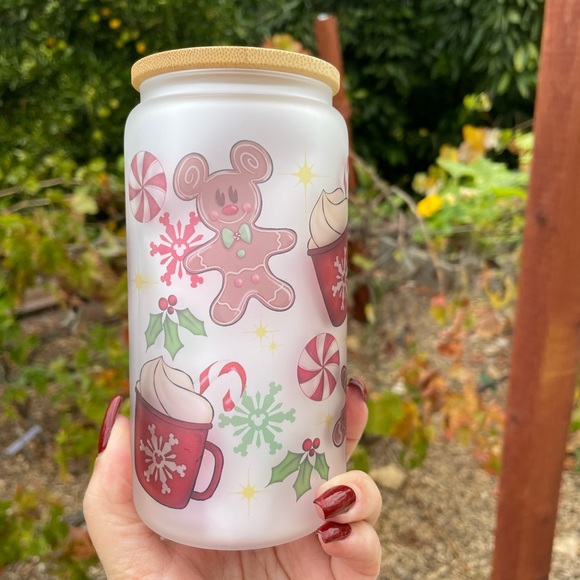 Dining | Mickey Minnie Gingerbread Frosted Libby Can Glass 16oz | Poshmark